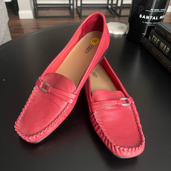 Valley Lane | Shoes | Valley Lane Gertrude Red Leather Loafer Flats ...